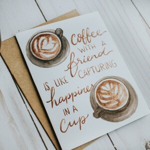 Coffee With Friends Card, Coffee Card, Watercolor Card, Watercolor ...