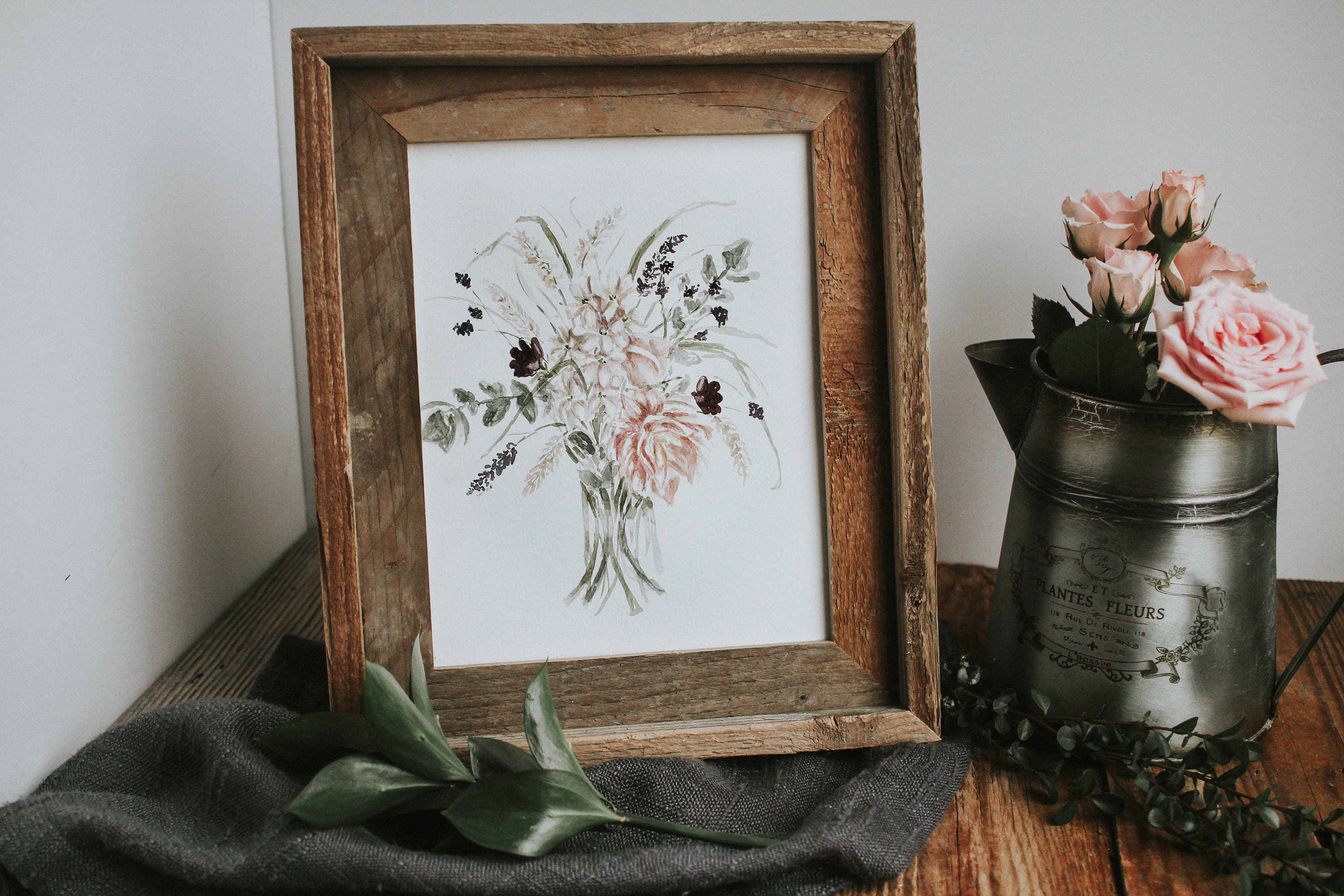 Watercolor Flower Print Spring Home Decor Bouquet - Etsy