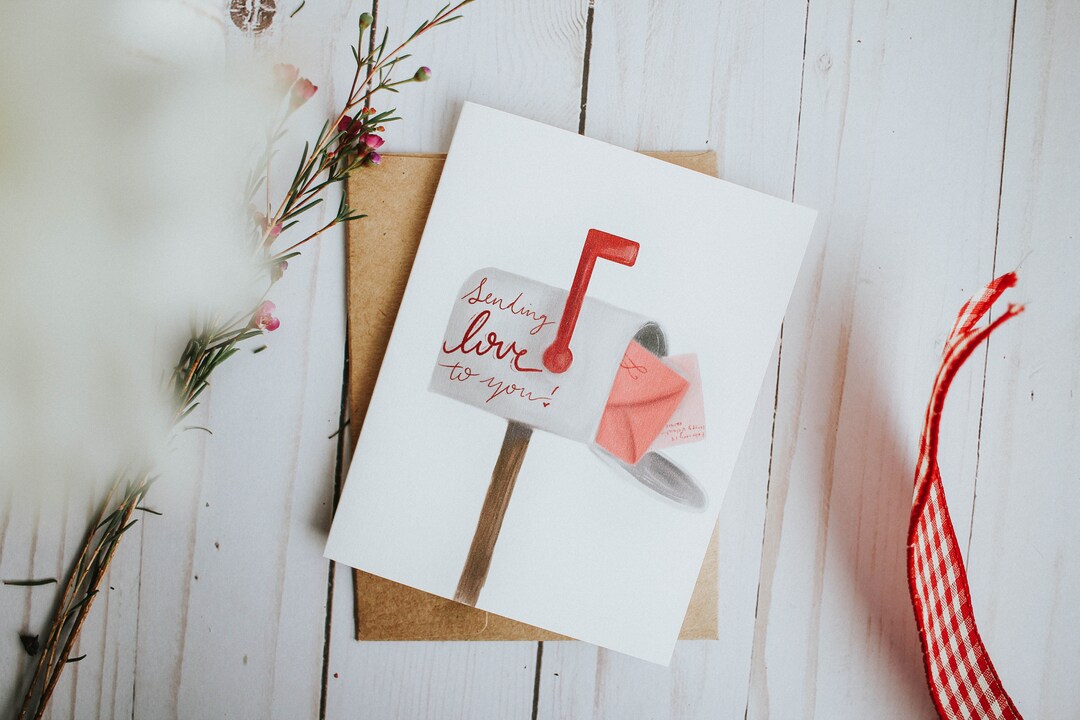 Sending Love to You Card, Valentine's Day, Watercolor Painting ...