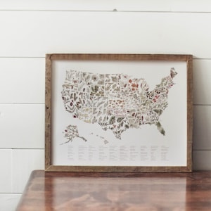 United States Tree Map - State Trees Print, State Trees, Watercolor Map ...