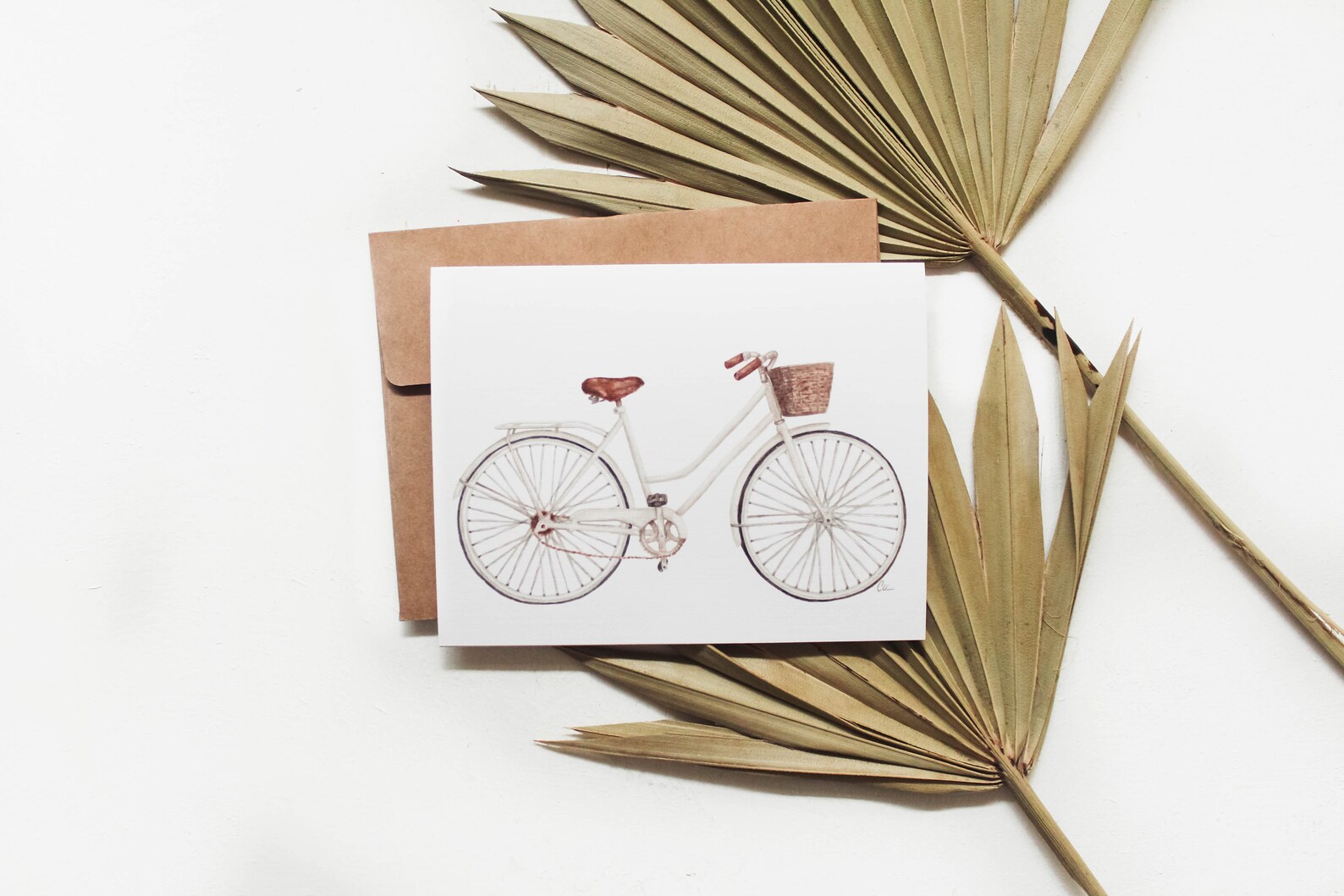 White Bike Card Cycling Card Bike Card Summer Summer - Etsy