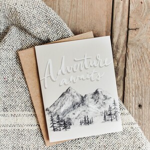 Adventure Awaits Card, Adventure Card, Mountains Card, Note Card ...