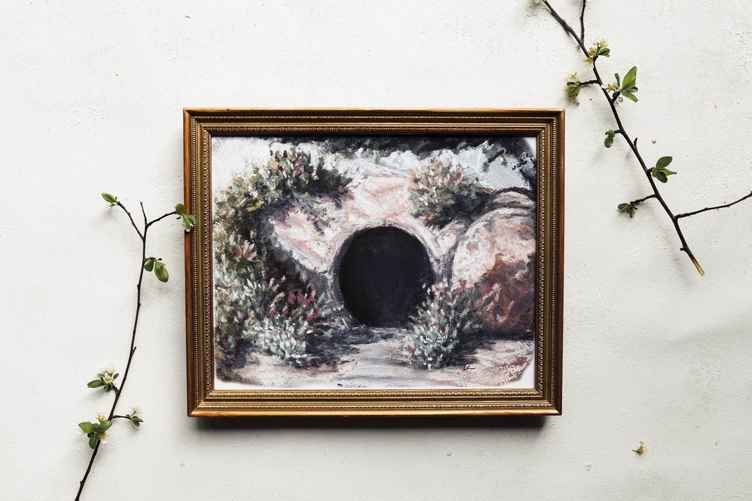 Tomb Print | Pastel Painting, Easter, Tomb Art, Easter Print, Tomb ...