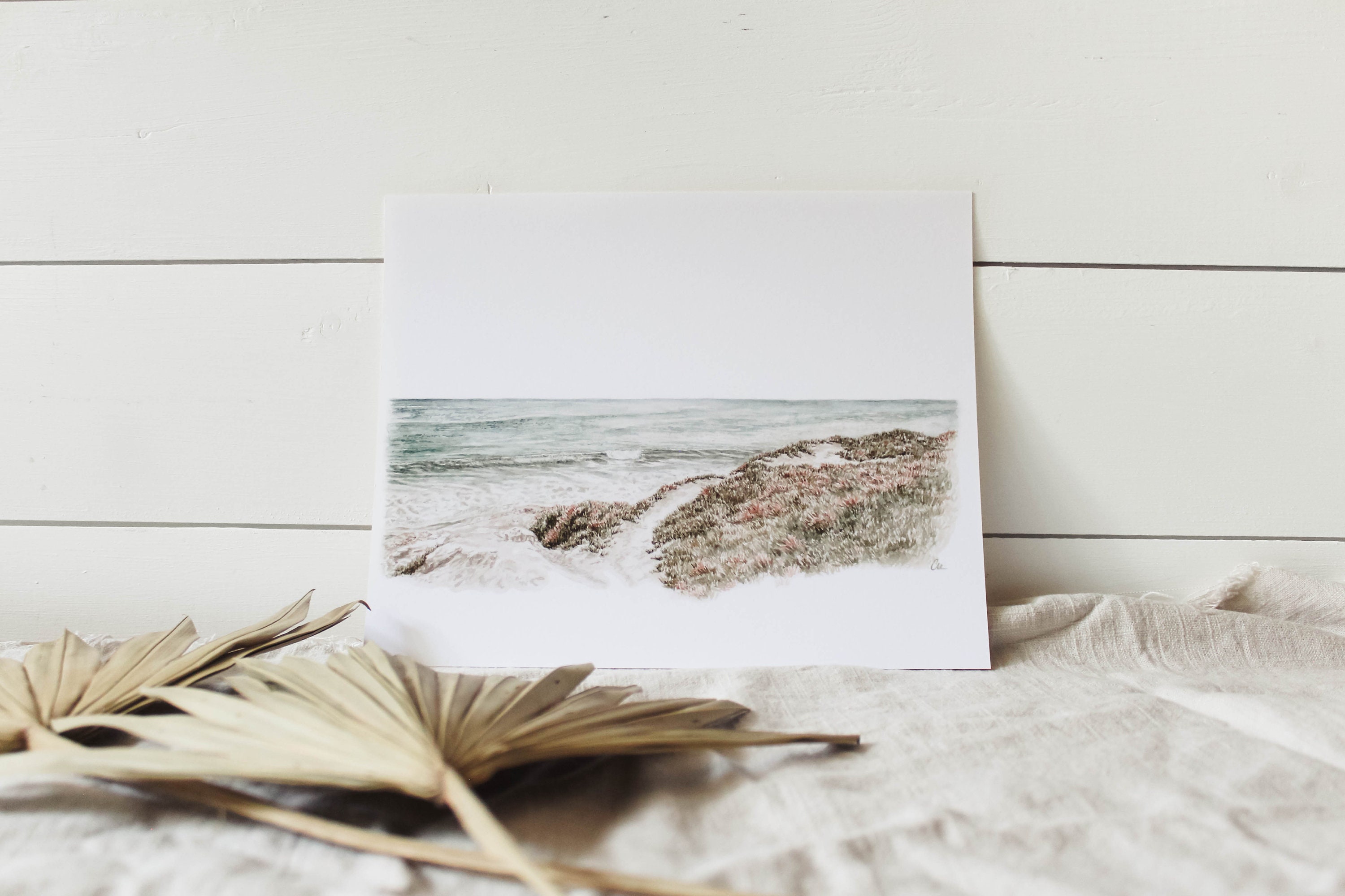 Santa Barbara Shoreside Watercolor Beach Home Decor Ocean - Etsy