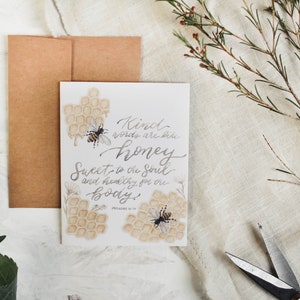 Kind Words Are Like Honey Card - Bee Card, Bee Illustration, Honey Bee ...