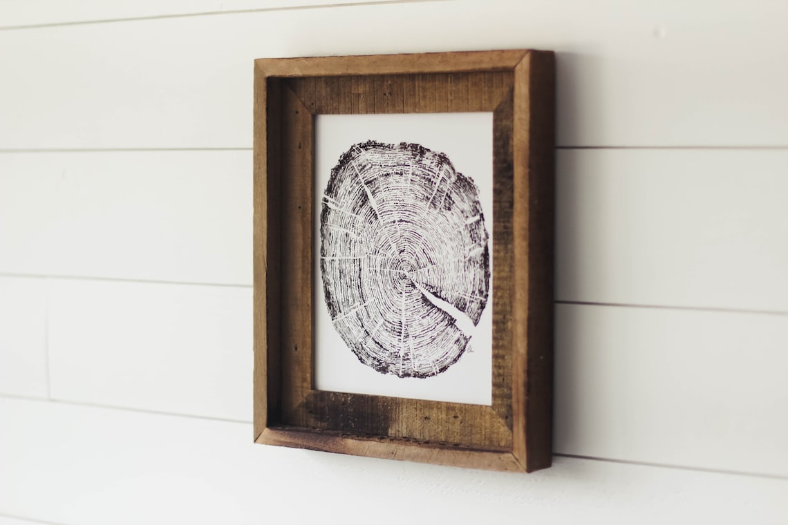 Tree Ring Art Print Watercolor Tree Ring Tree Art - Etsy