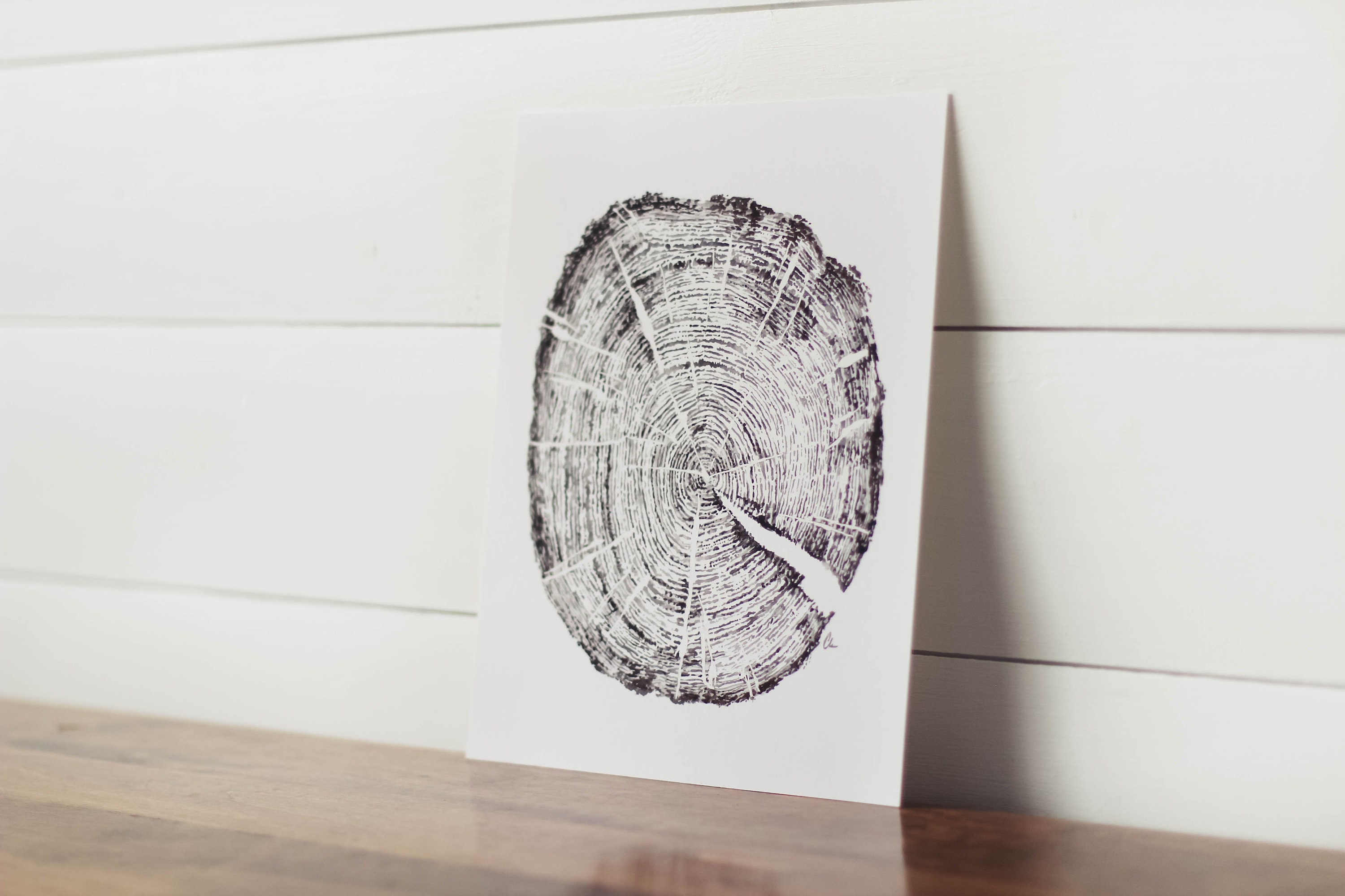 Tree Ring Art Print Watercolor Tree Ring Tree Art | Etsy