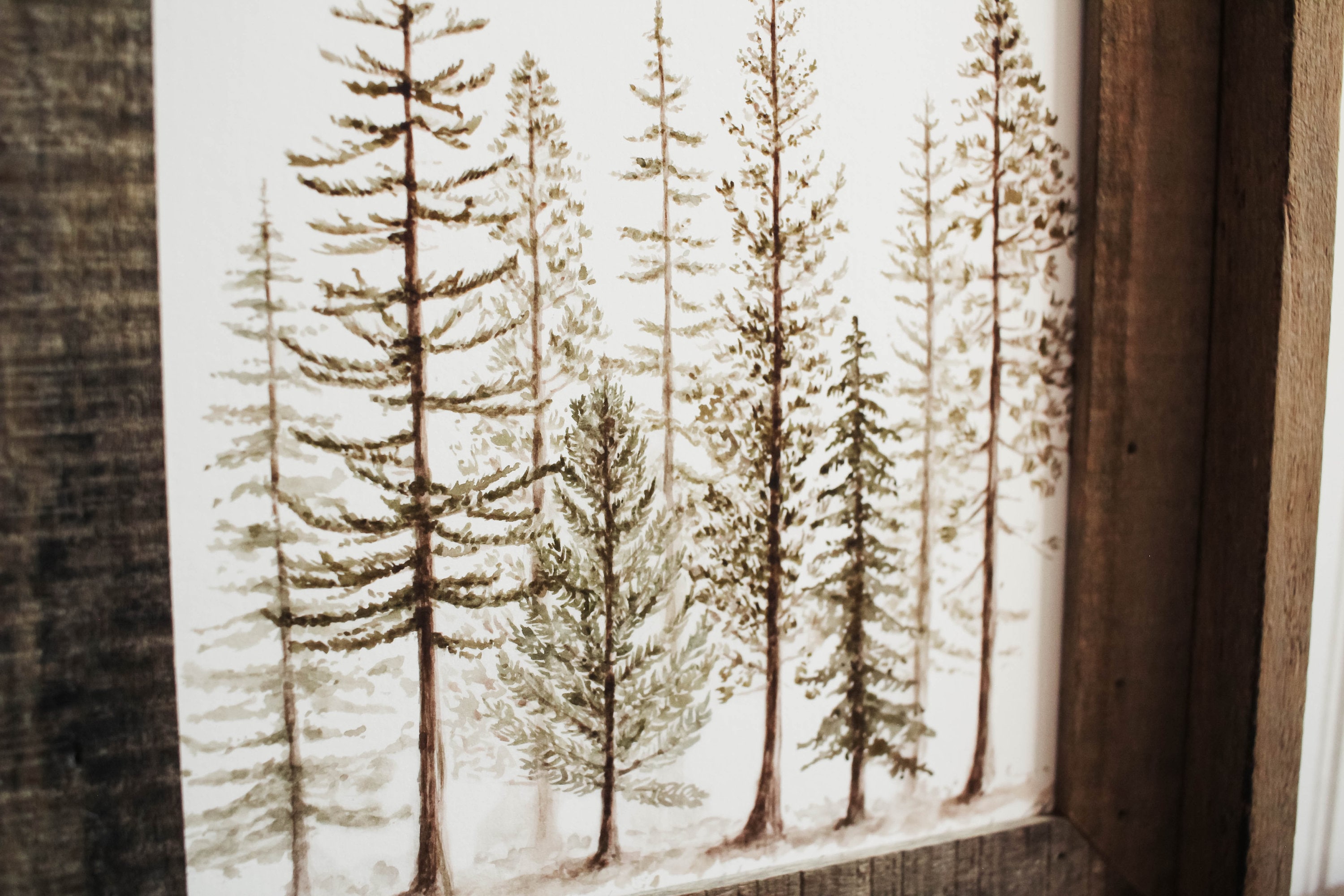 Pine Trees Print Watercolor Trees Watercolor Print - Etsy