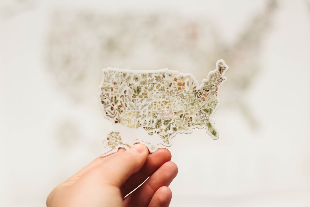 United States Tree Map Sticker - US Map Sticker, Sticker, Art Sticker ...