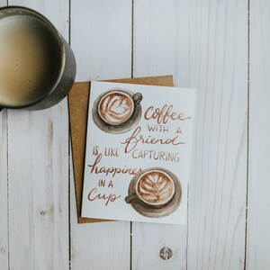 Coffee With Friends Card, Coffee Card, Watercolor Card, Watercolor ...
