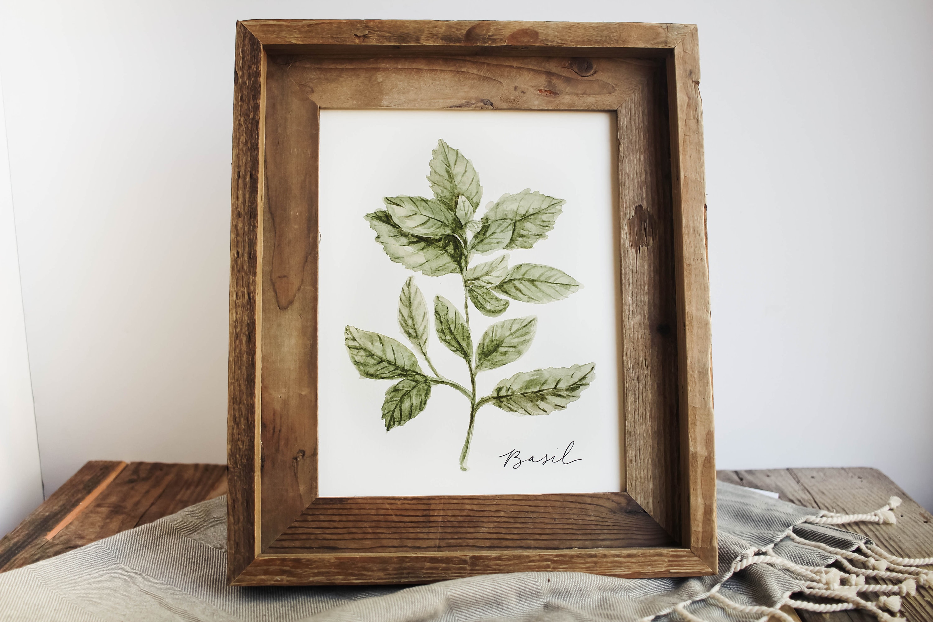 Basil Print Watercolor Basil Painting Herb Print Basil - Etsy