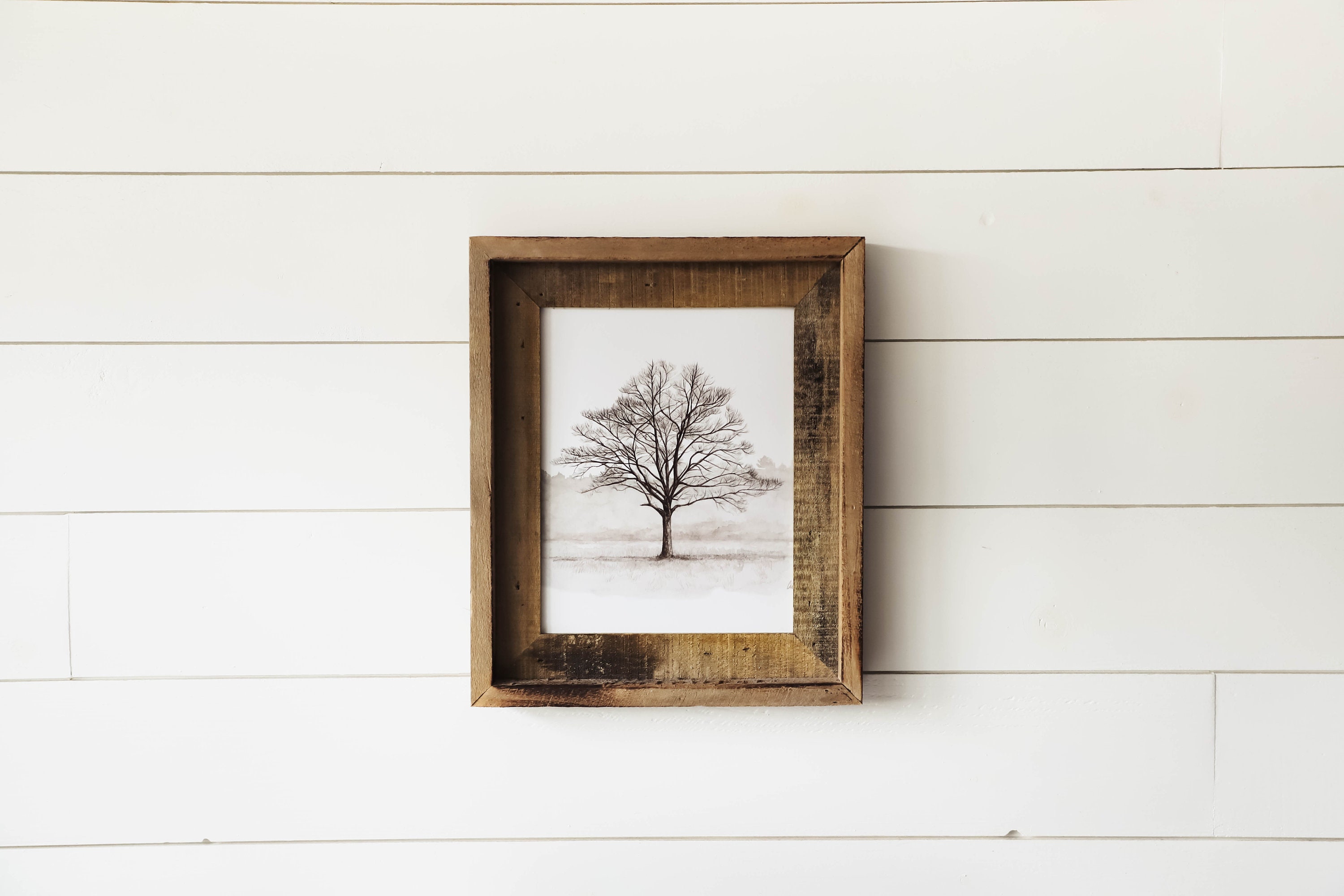 Oak Print Oak Tree Tree Print Sepia Minimalist Oak Tree - Etsy