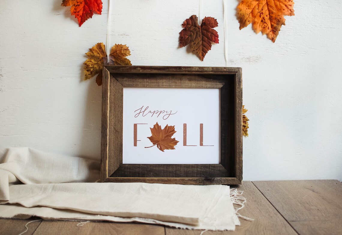 Happy Fall Print Fall Print Autumn Fall Decor Leaves - Etsy