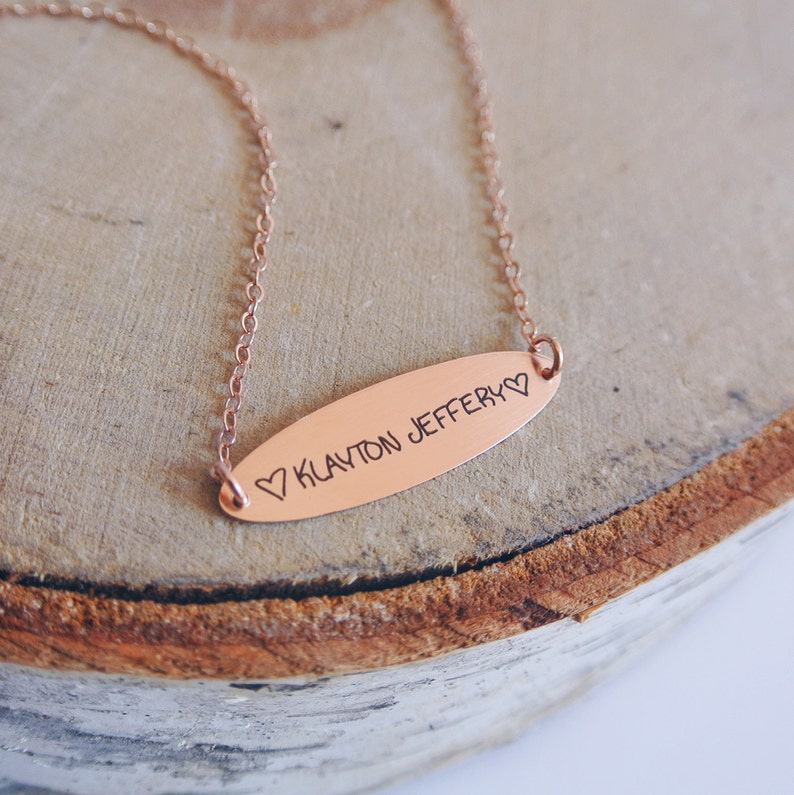 Custom Handwriting Jewelry Handwritten Or Font Necklace Etsy