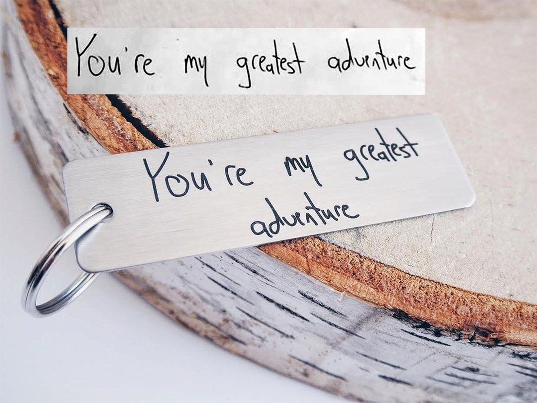 Custom Handwriting Keychain Personalized Handwritten or Font Gift Him ...