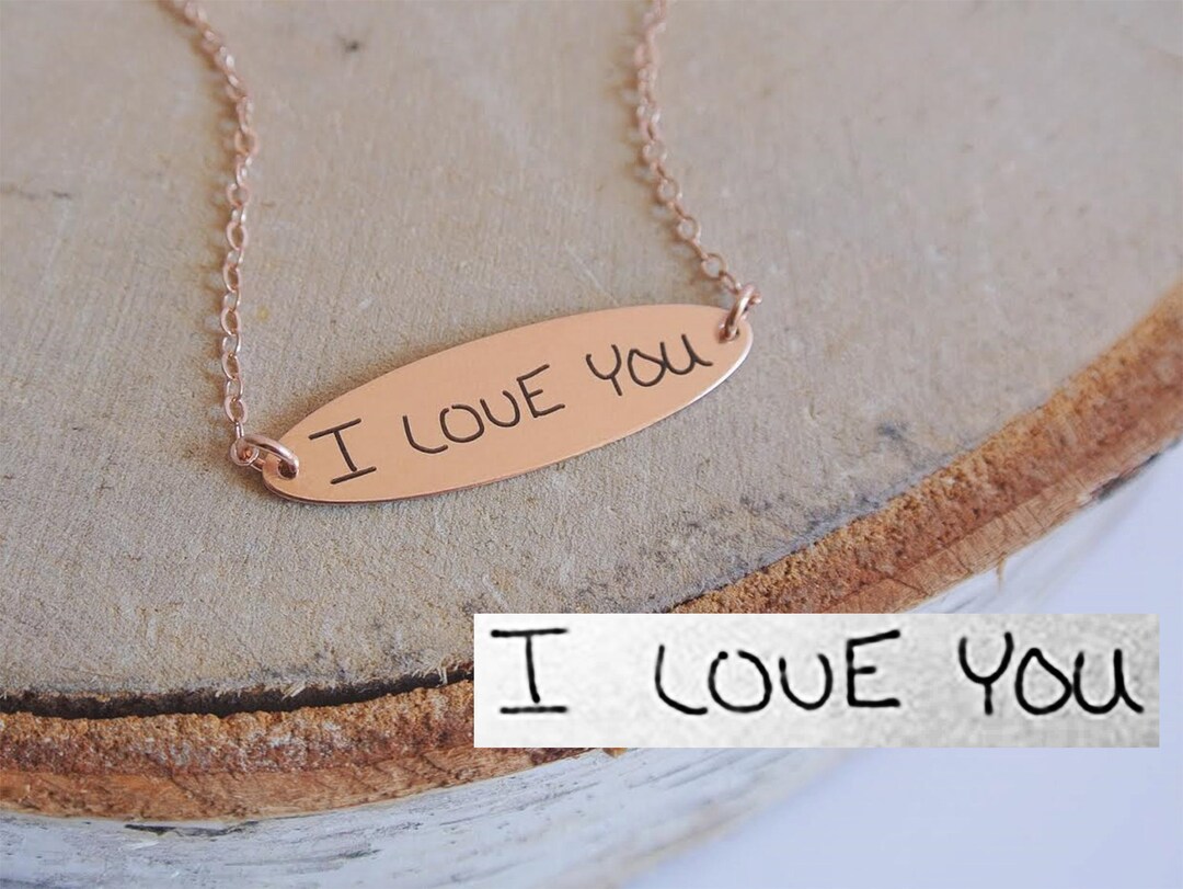 Custom Handwriting Jewelry Handwritten or Font Necklace Engraved ...
