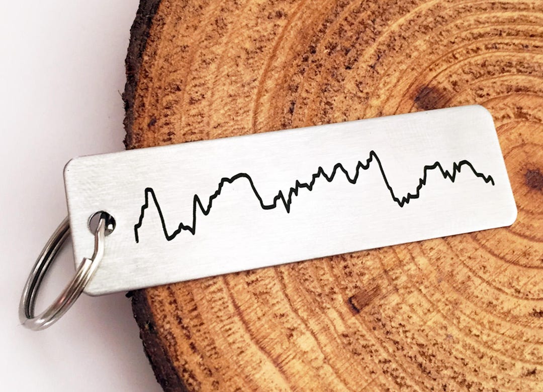 Actual Heartbeat EKG Engraved Keychain Personalized Gift for Him Her ...