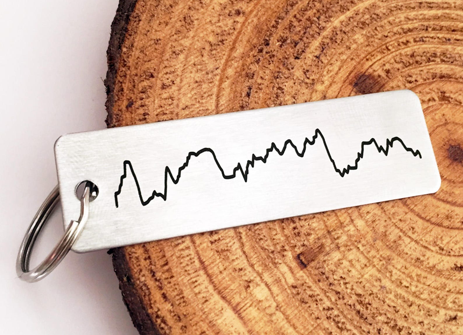 Actual Heartbeat EKG Engraved Keychain Personalized Gift for | Etsy