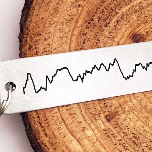 Actual Heartbeat EKG Engraved Keychain Personalized Gift for | Etsy