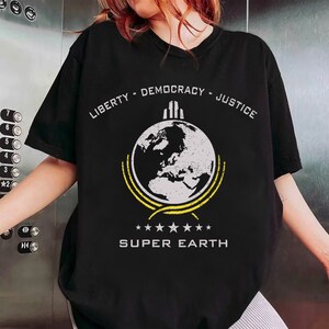 Super Earth Diving Into Hell for Liberty Shirt, Helldivers Shirt, Helldiver Hoodie, Super Earth ...