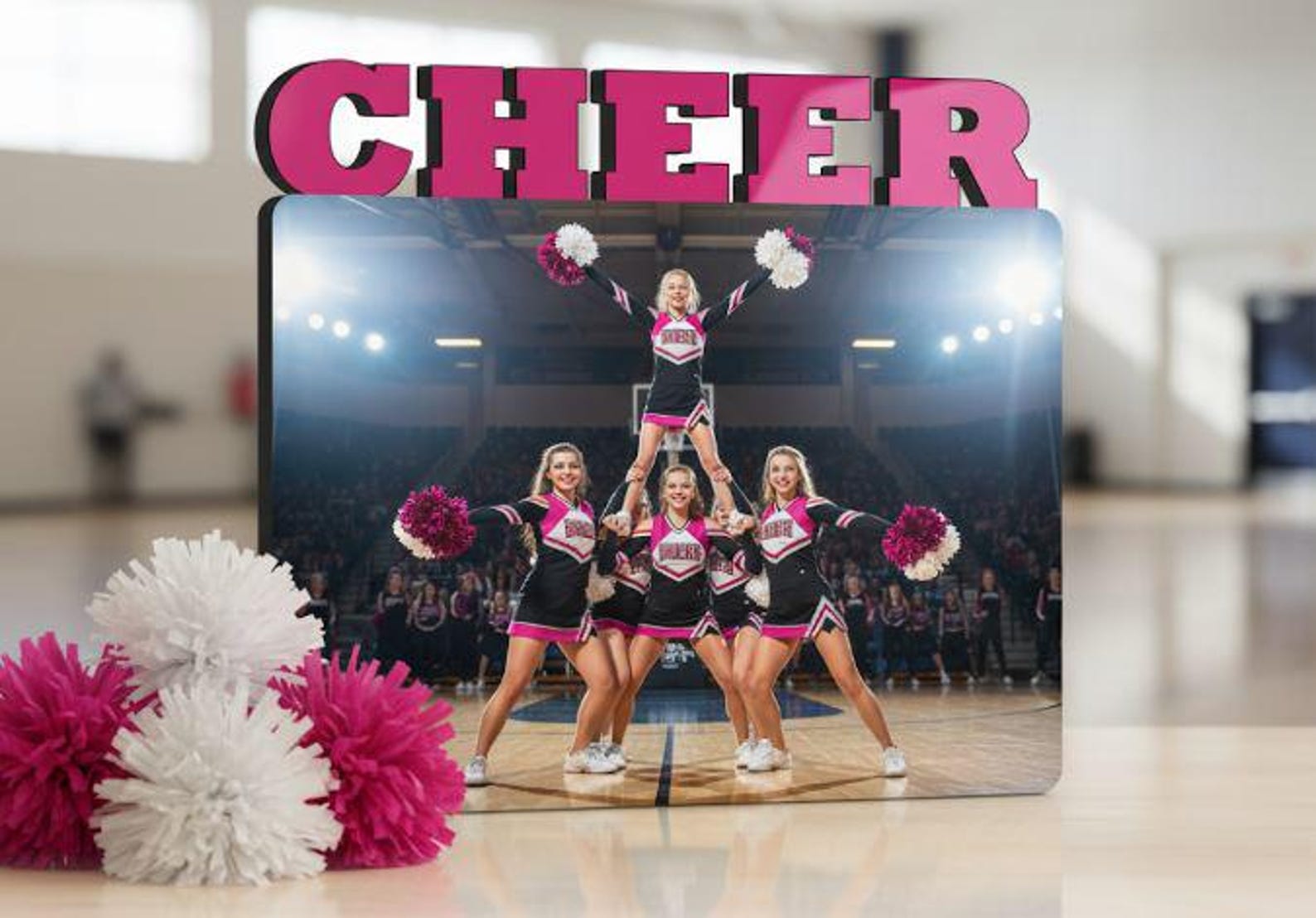 Cheer Photo Panel – 5x7 Custom Wood Sign – Laser Cut MDF Unisub With 3D ...