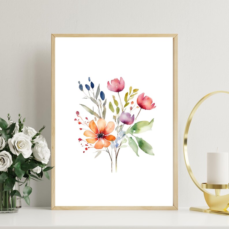 Flower Print | Printable Floral Artwork | Flower Prints | Spring Summer ...