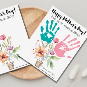 Handprint Mothers Day Craft, DIY Art, Flower Handprint Craft Art ...