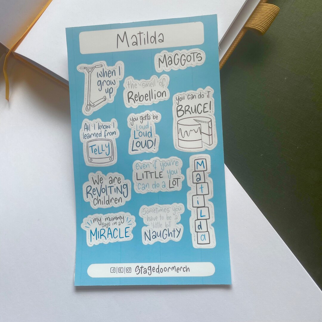 Matilda the Musical Inspired A5 Sticker Sheet - Etsy