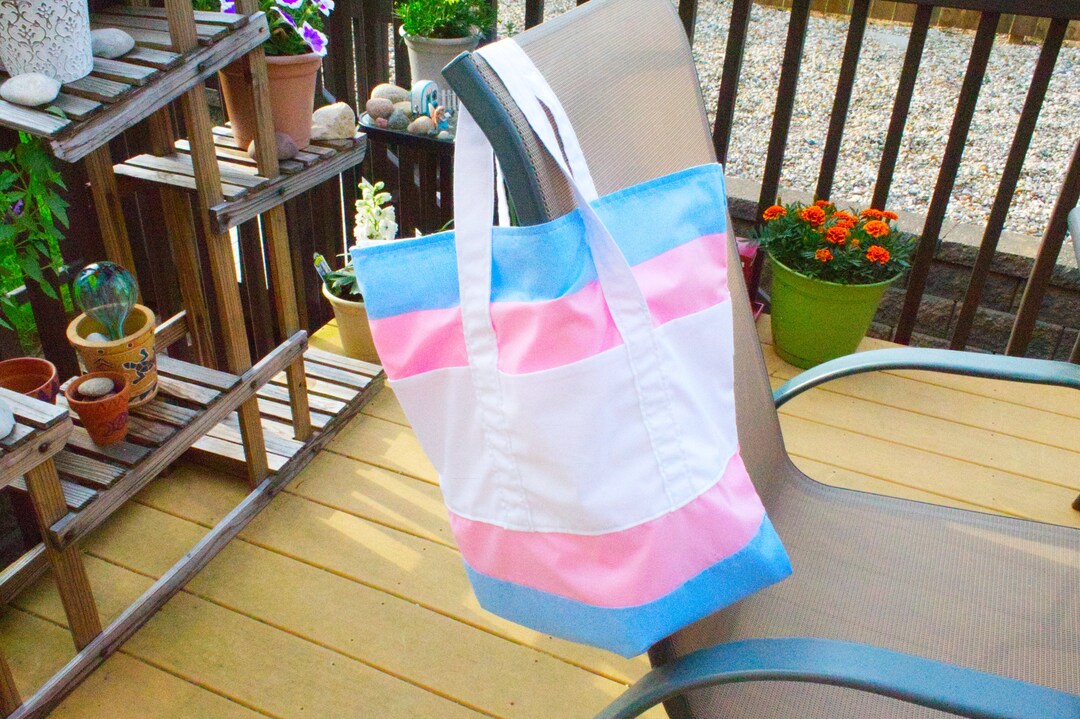 Trans Pride Flag Tote (6 Pockets) - Etsy