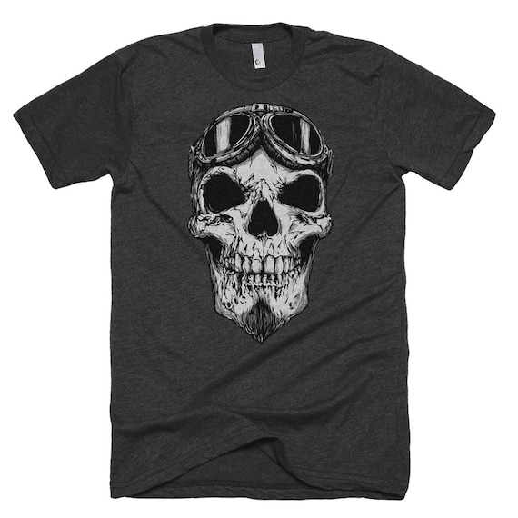 Biker T Shirt Gothic Scull Tee Shirt Biker Skull Tee | Etsy
