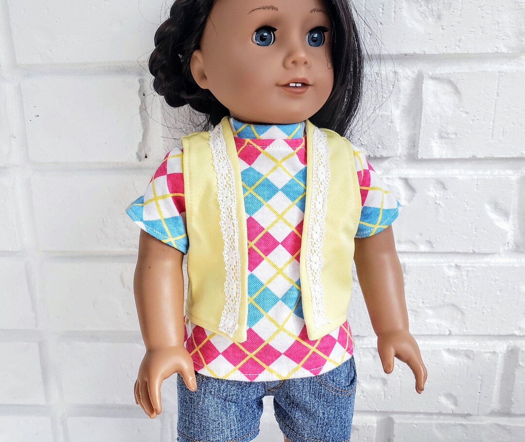 Yellow Vest for 18 Inch Doll, Yellow Doll Vest, Lacy Doll Vest - Etsy