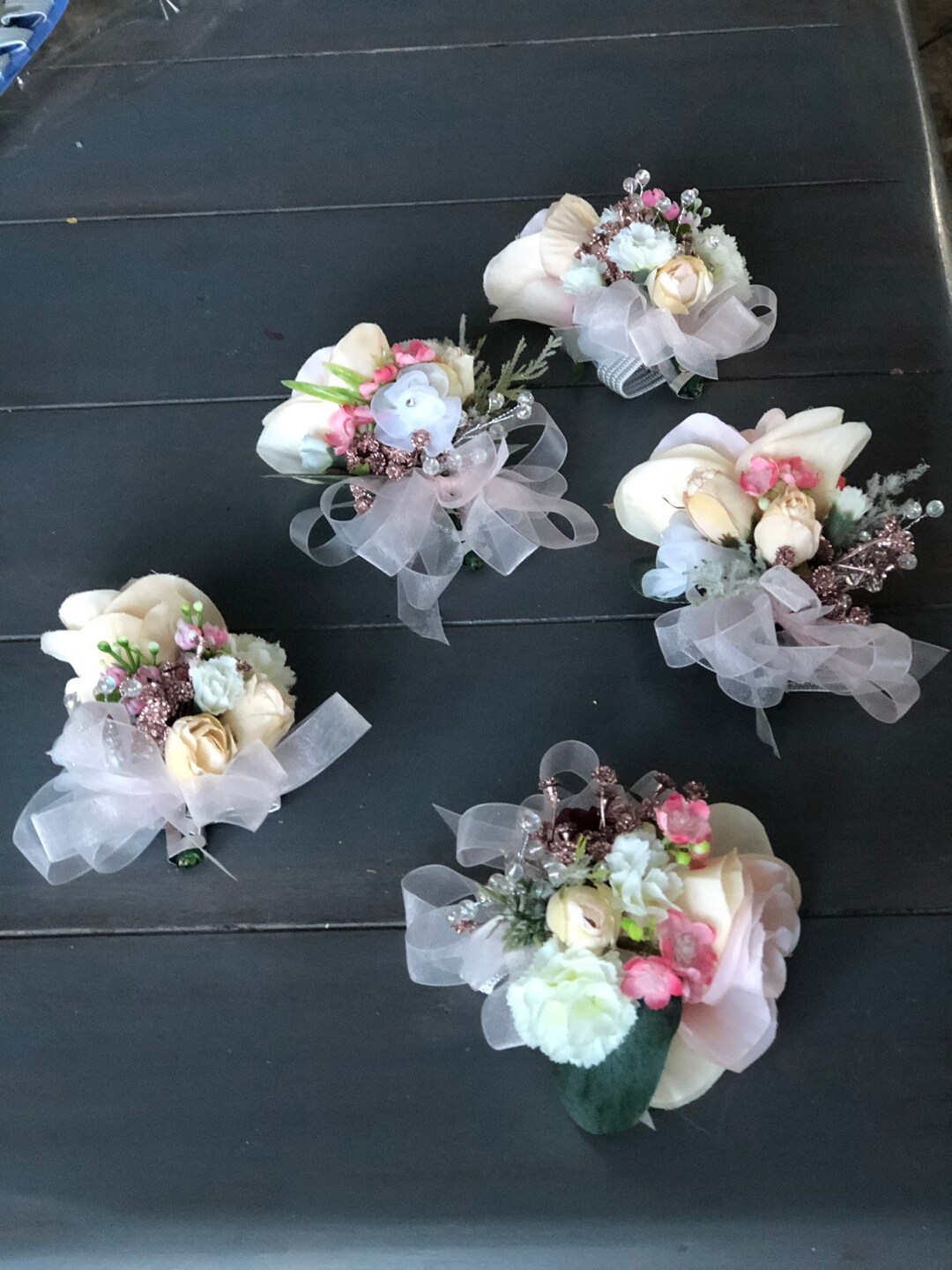 Blush Wristlets, Dusty Rose, Soft Pink Mothers Corsages, Pinned ...