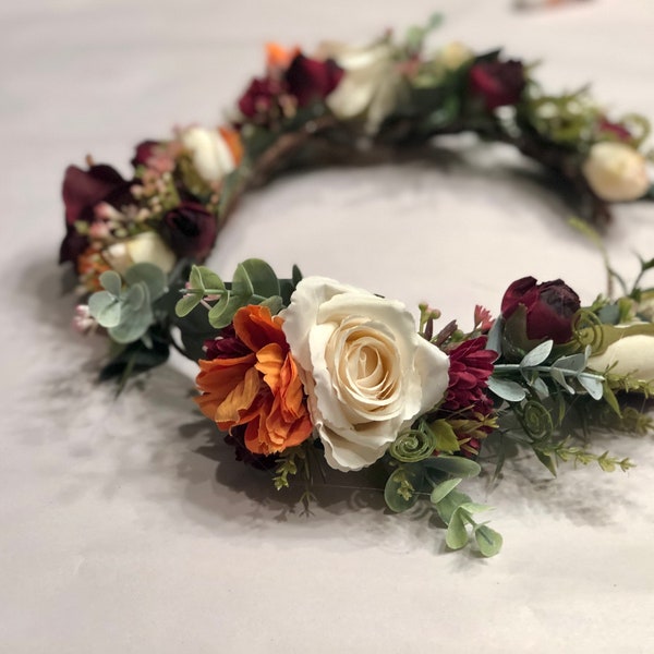 Orange Flower Crown - Etsy