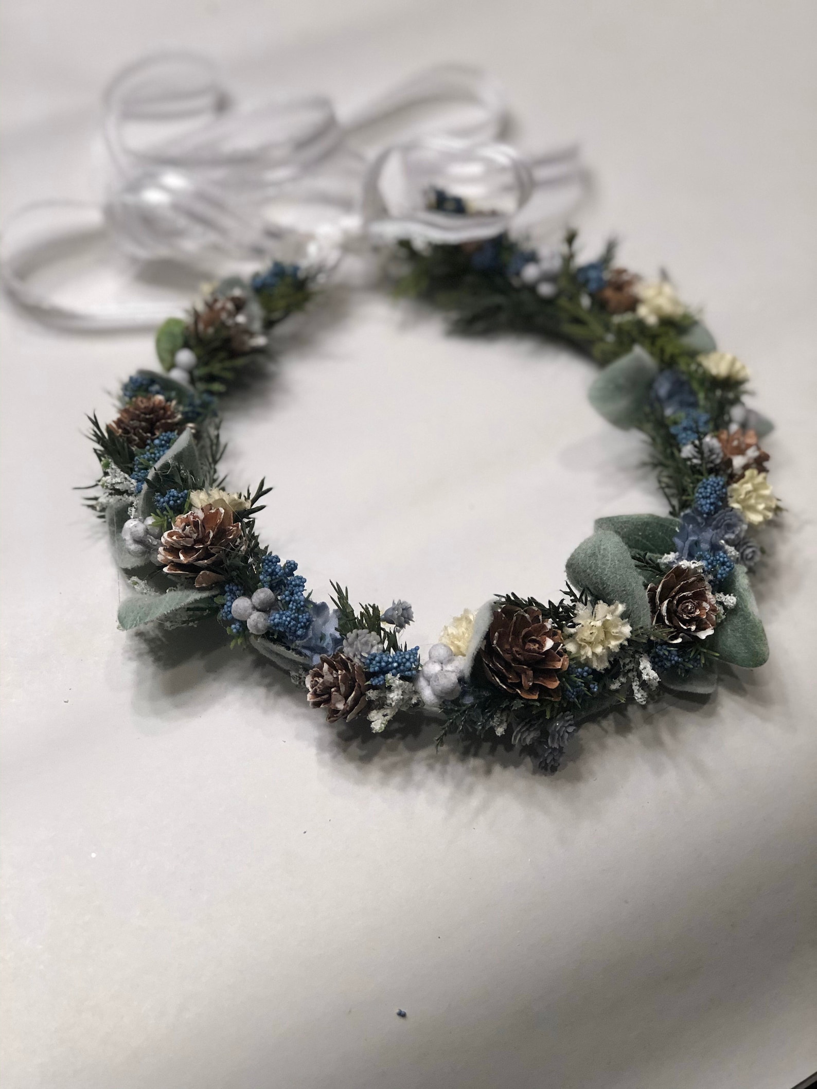 Floral Halo Winter Floral Halo Floral Crown Flower Girl - Etsy