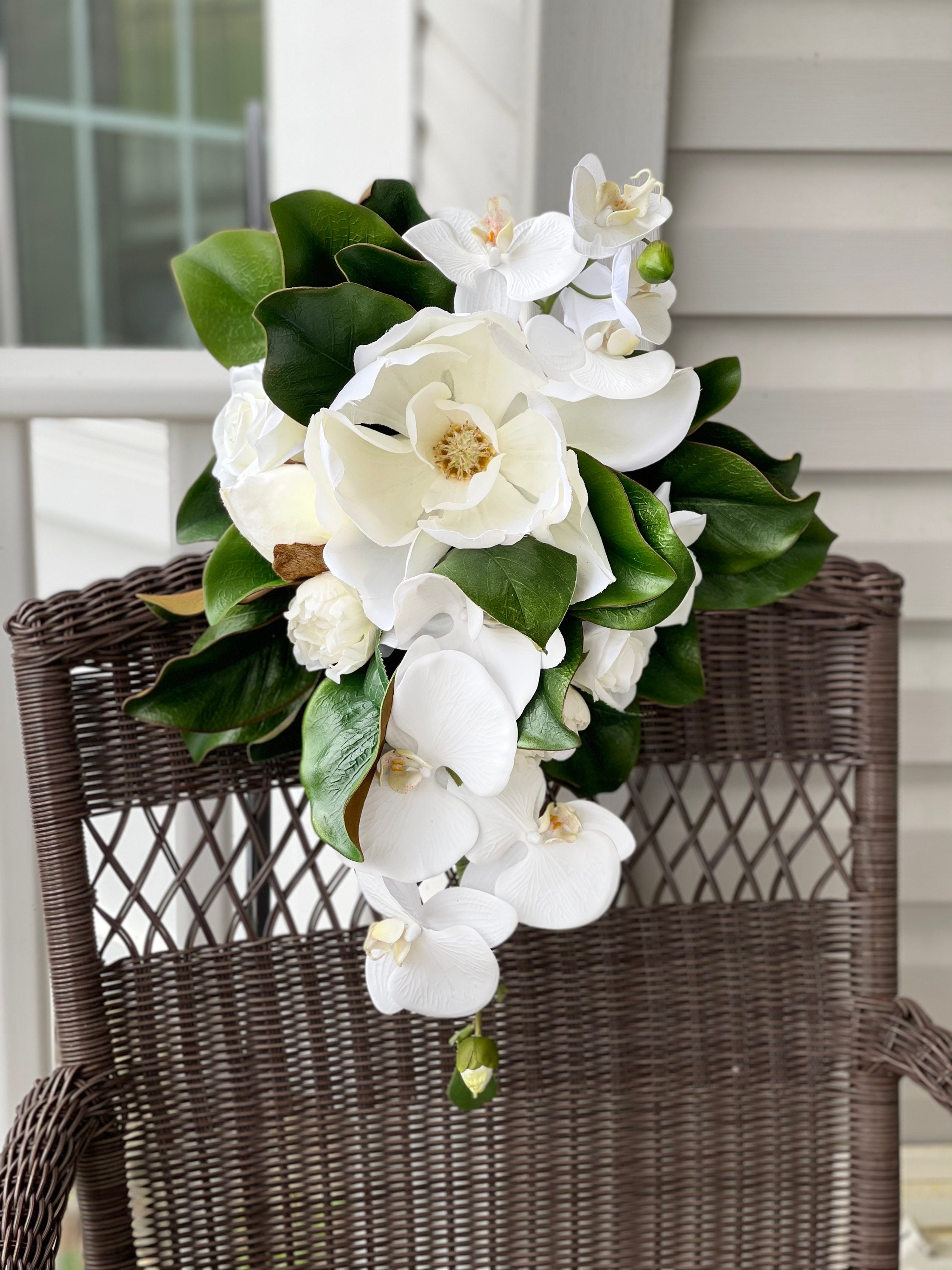 Ramo moderno ramo en cascada ramo de magnolia ramo | Etsy