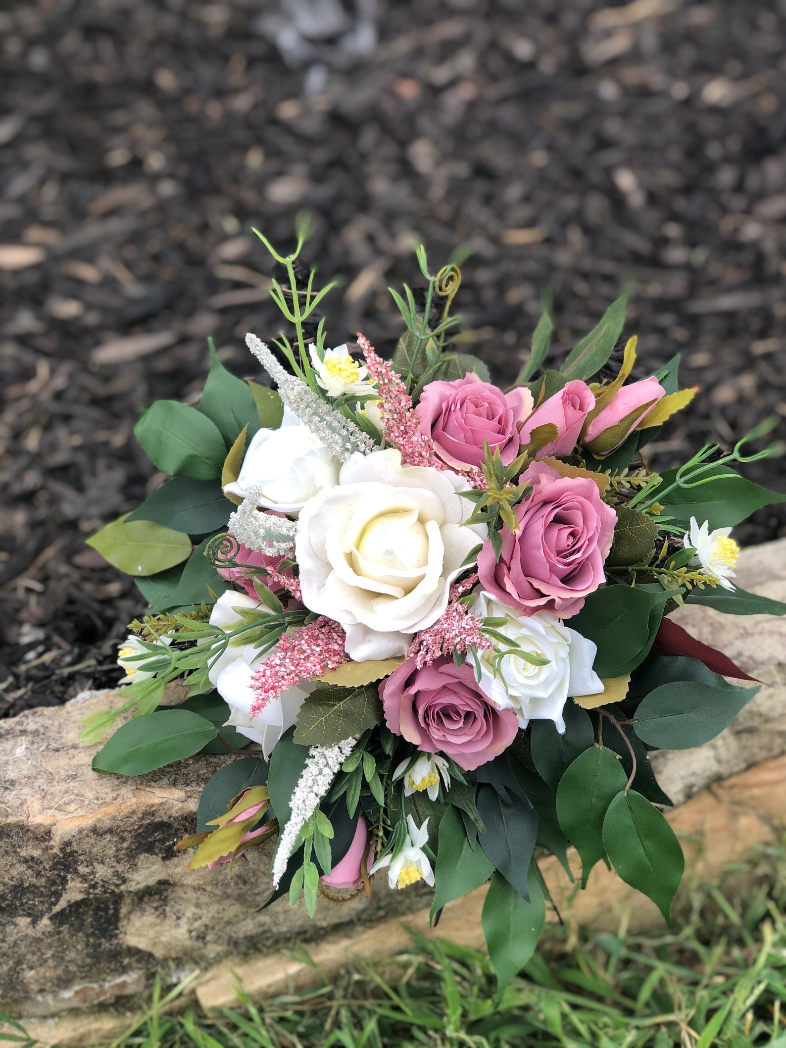 Dusty Rose Bouquet Mauve Brides Bouquet Bridal Bouquet - Etsy