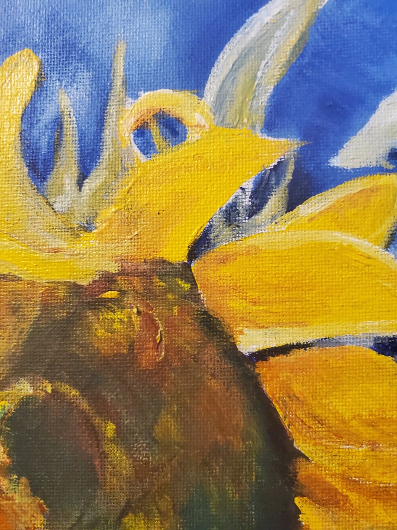 The Guardian - Impressionist Sunflower Painting - Etsy