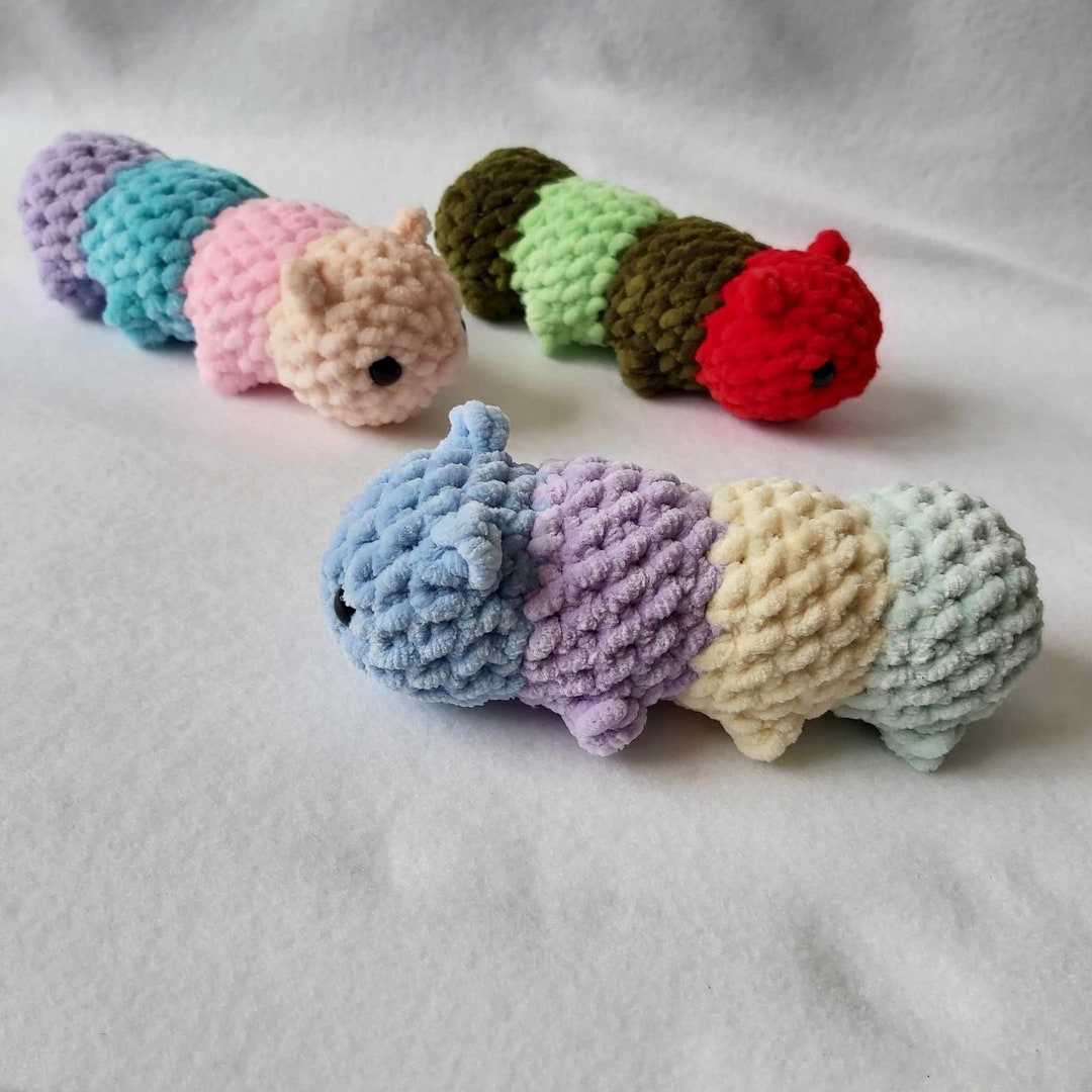 Crochet Caterpillar Plush | Soft Chenille Caterpillar Toy | Baby Gift ...