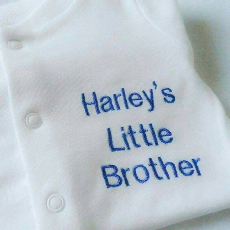 Personalized Little brother babygrow personalised baby grow | Etsy