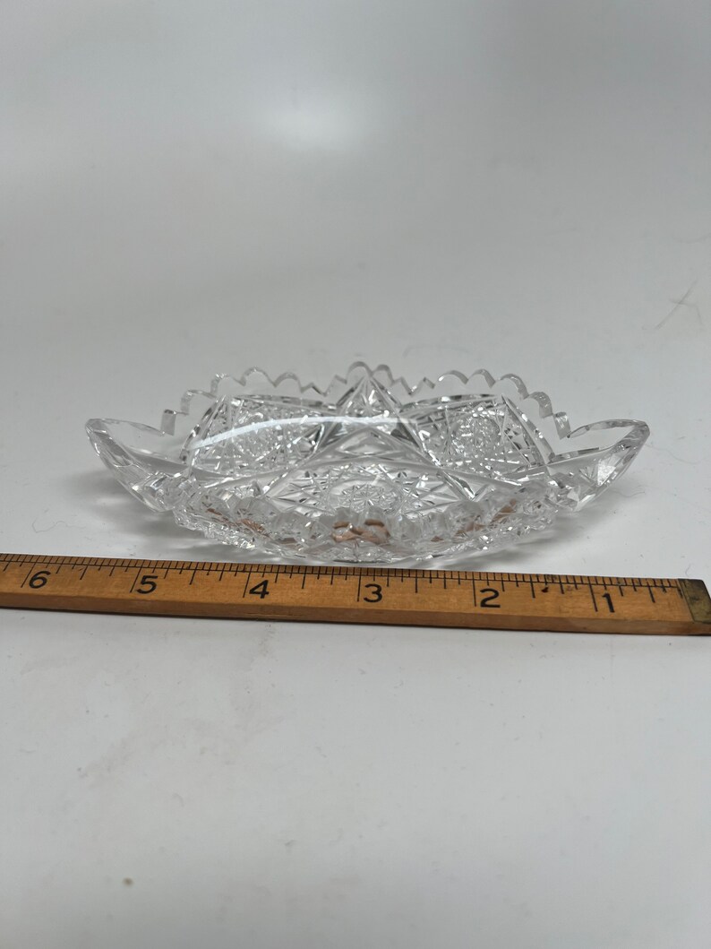 Vintage Cut Glass Candy Dish/trinket Holder - Etsy