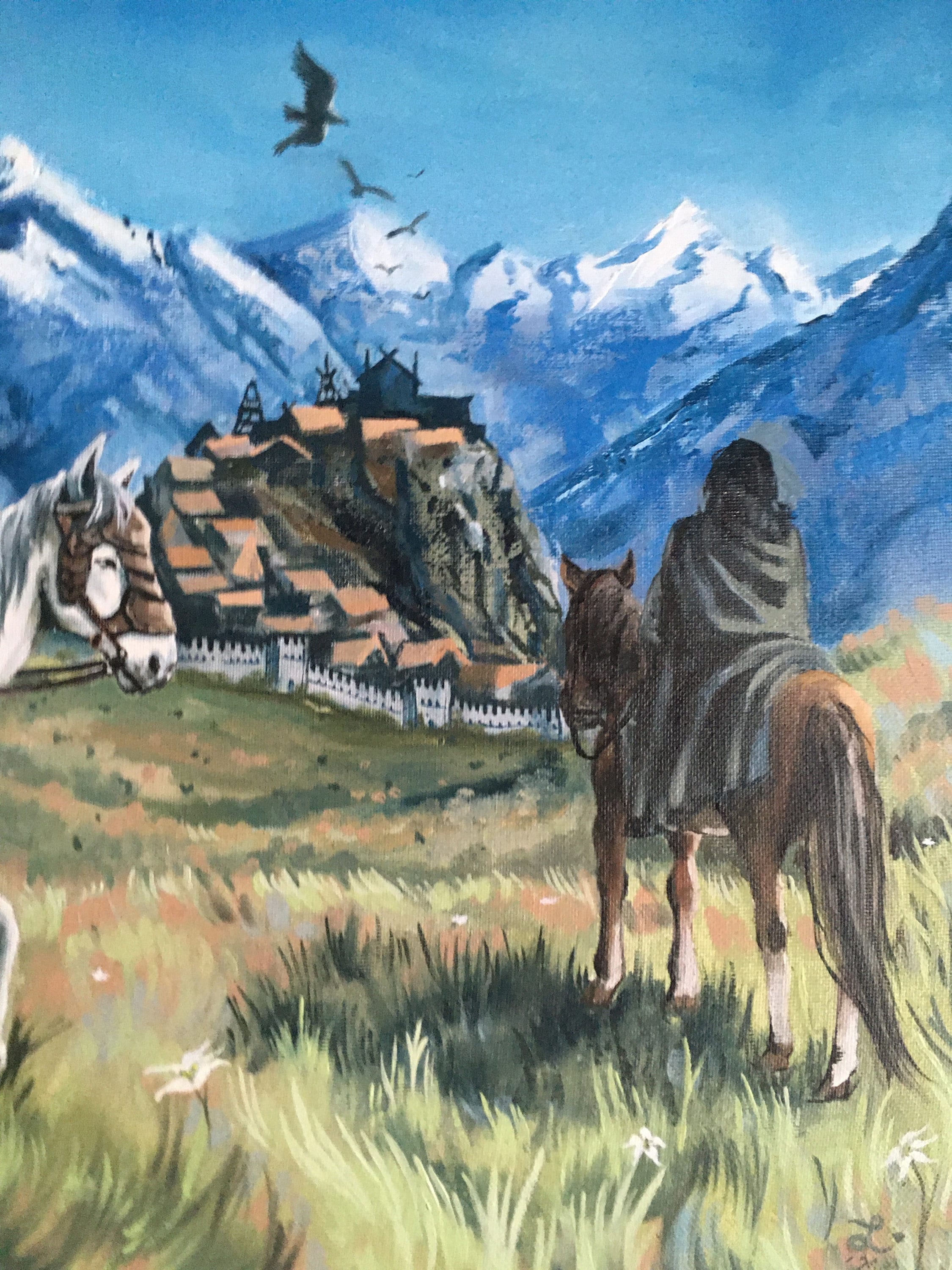 Original Oil Painting / LOTR Fanart / Edoras Oil Painting / Original ...