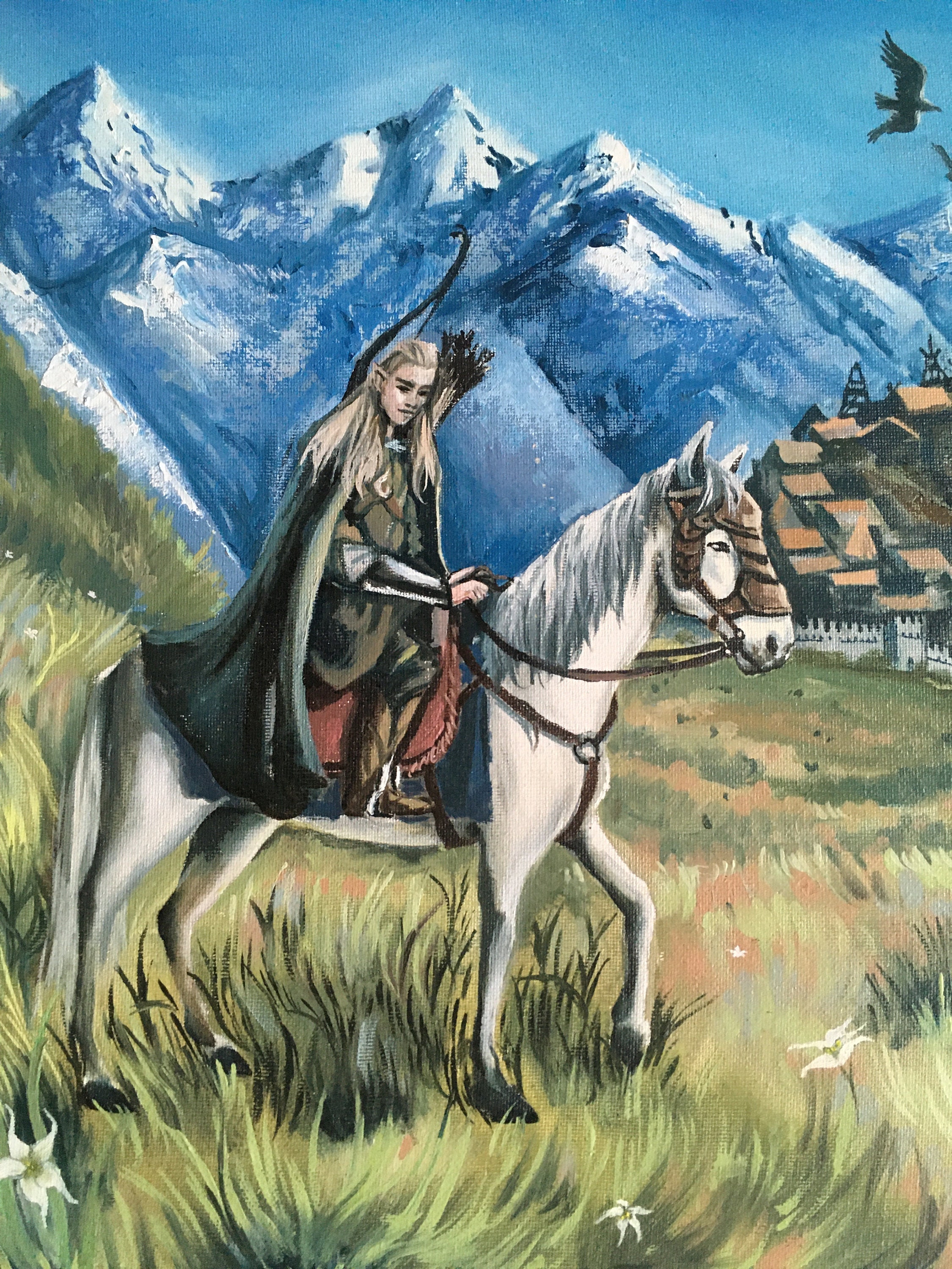 Original Oil Painting / LOTR Fanart / Edoras Oil Painting / Original ...