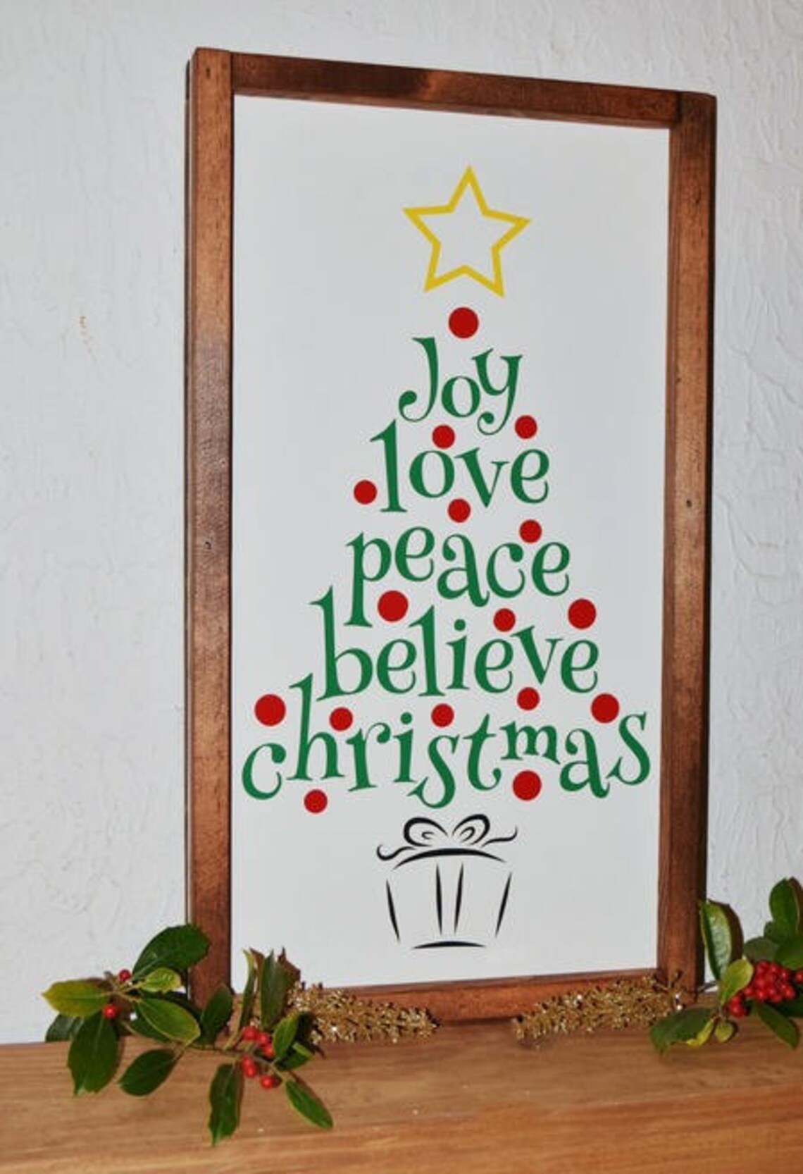 Christmas Tree Made of Words Word Christmas Tree Tree Made | Etsy