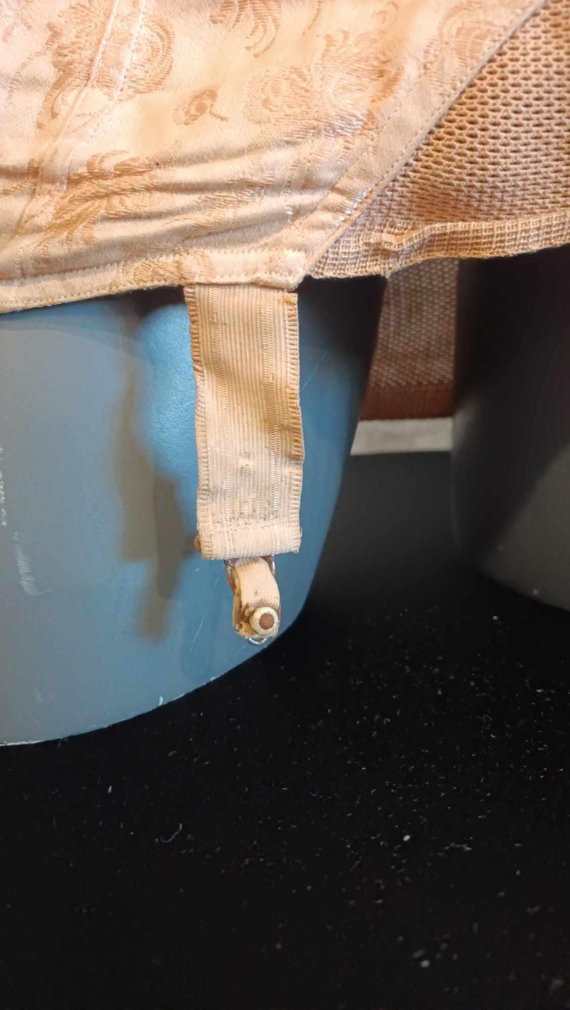 Vintage Corset Girdle W/ Garters Pink Floral Jacquard Open Bottom Hook ...