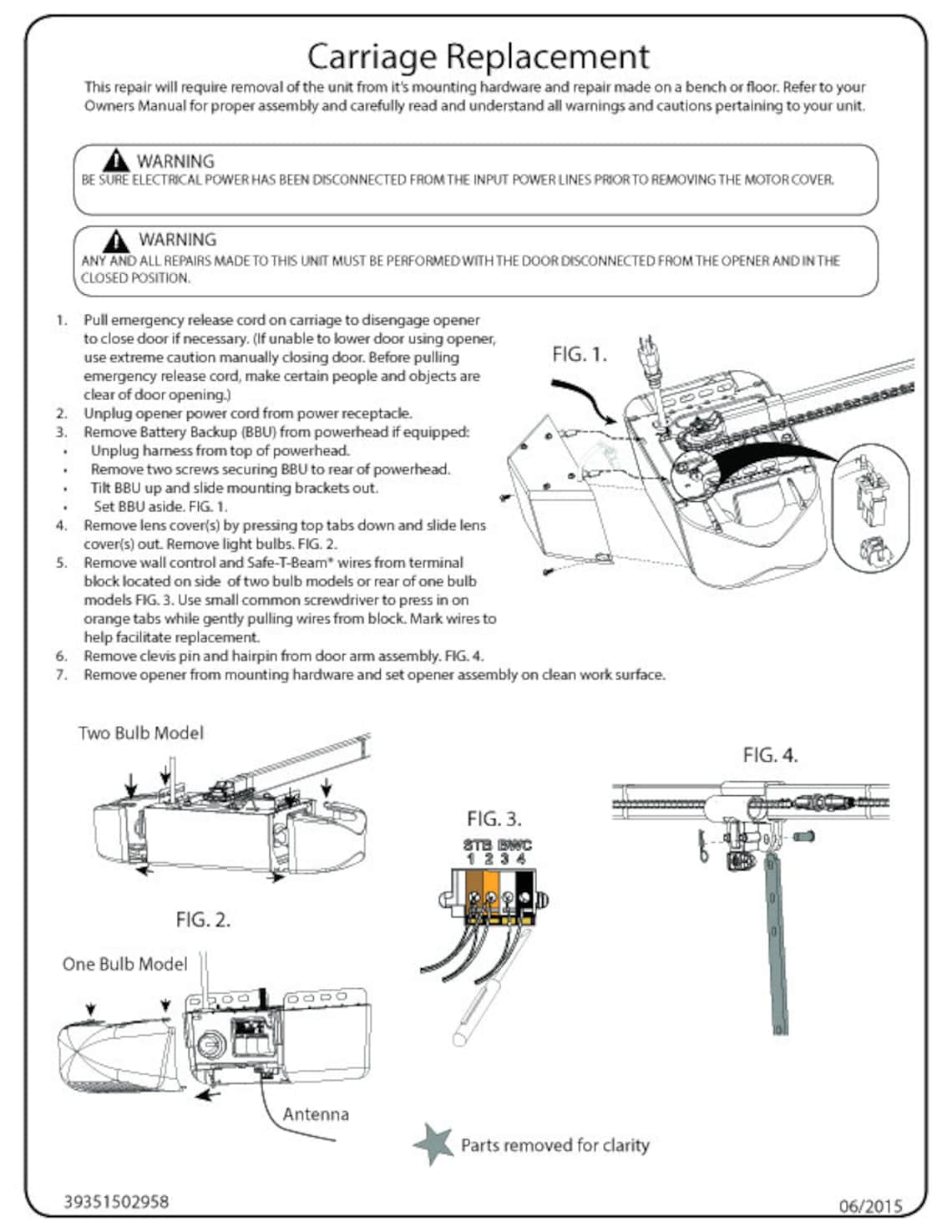 Genie Replacement Belt Chain Drive Carriage Assembly 38893R.S Trolley ...