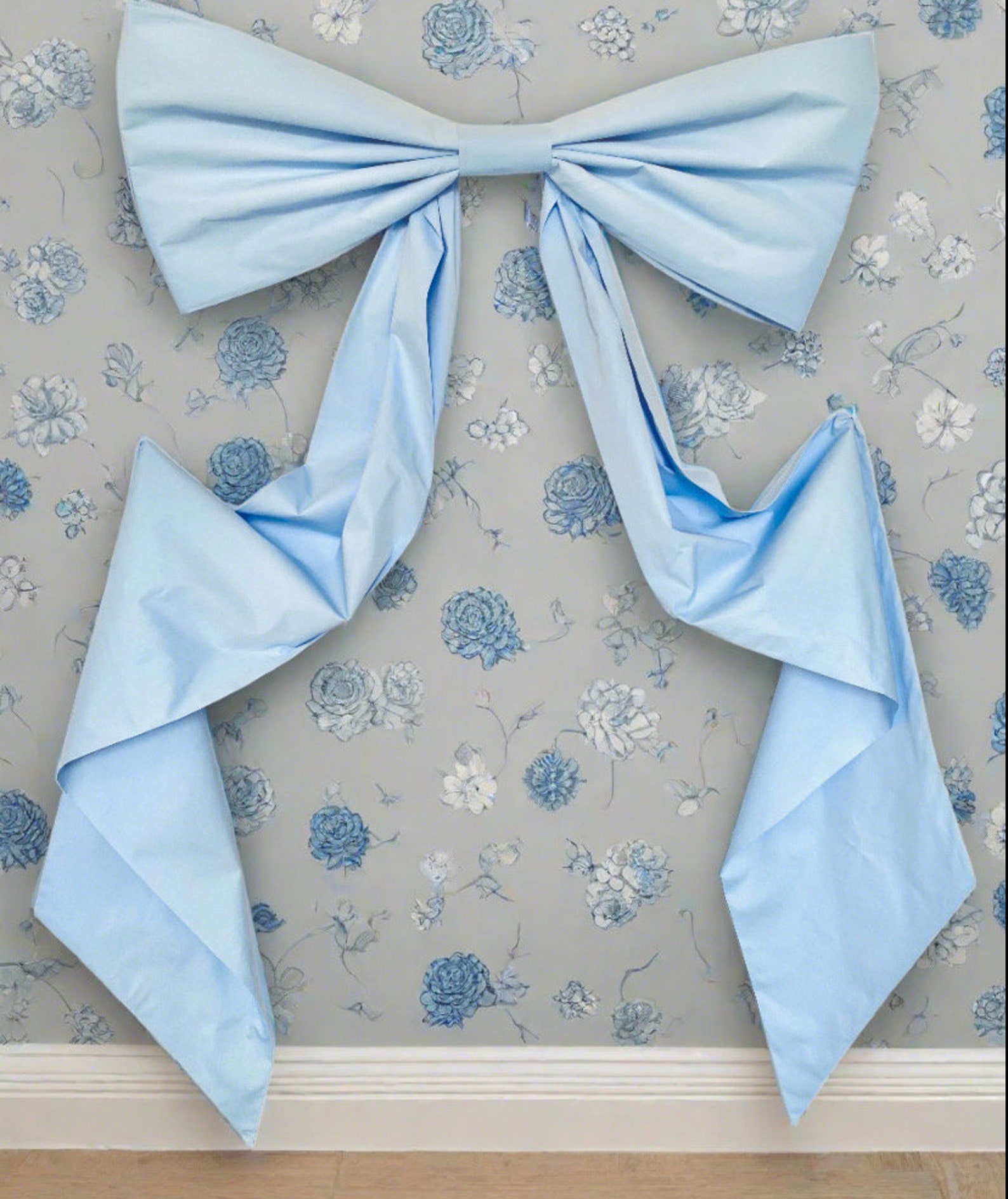 Large Wall Bow in Baby Blue, Big Bow for Events, Rooms or Nursery Decor ...