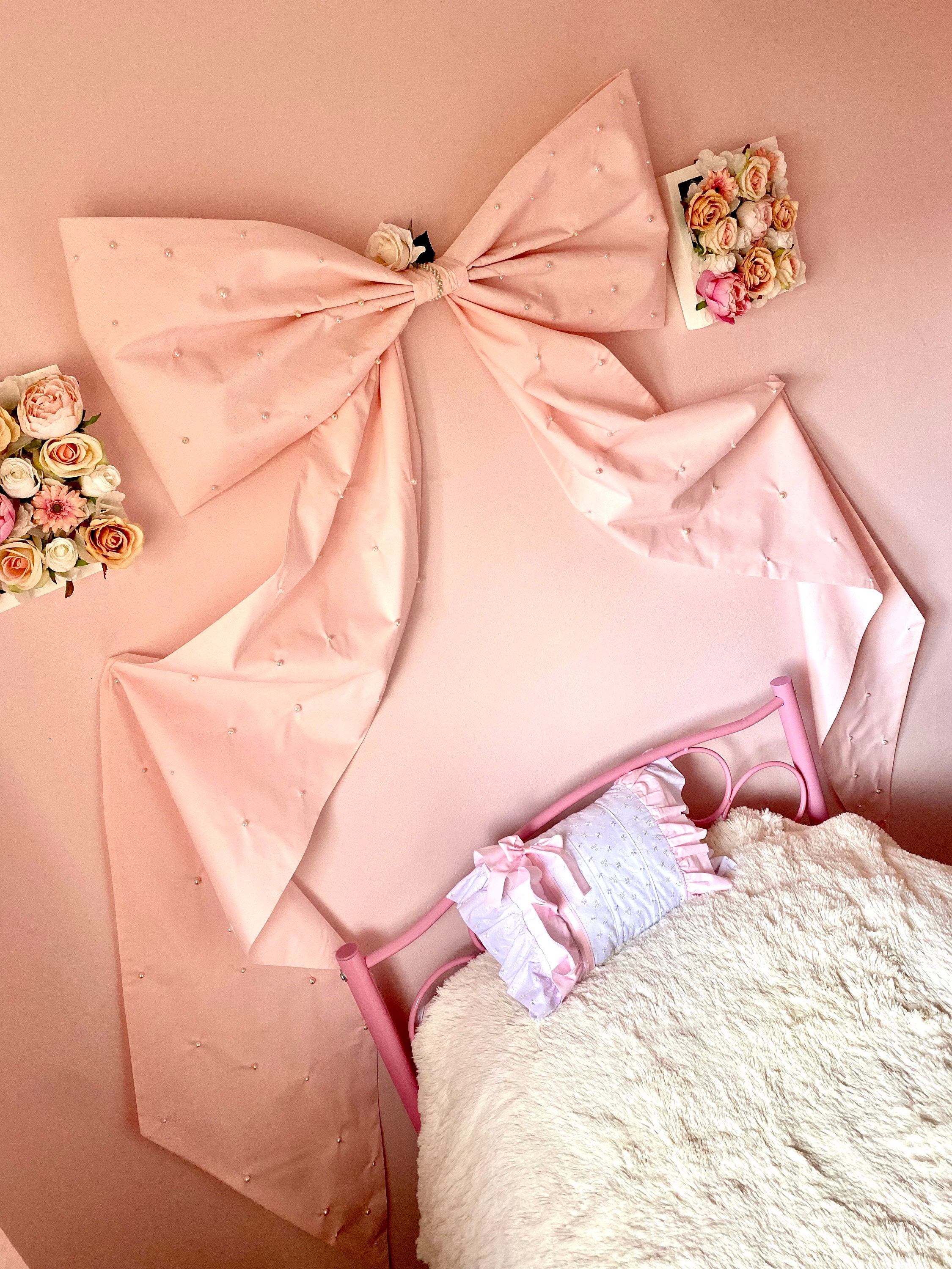 Pearl Wall Bow, Large Wall Bow, Handstitched Pearl Bow, Room Decor - Etsy