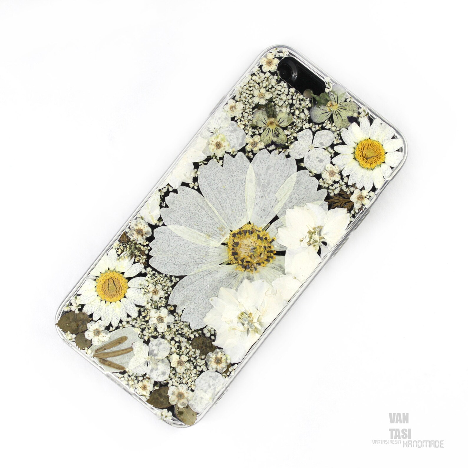 White Botanical Custom Pressed flower phone case cover Samsung | Etsy