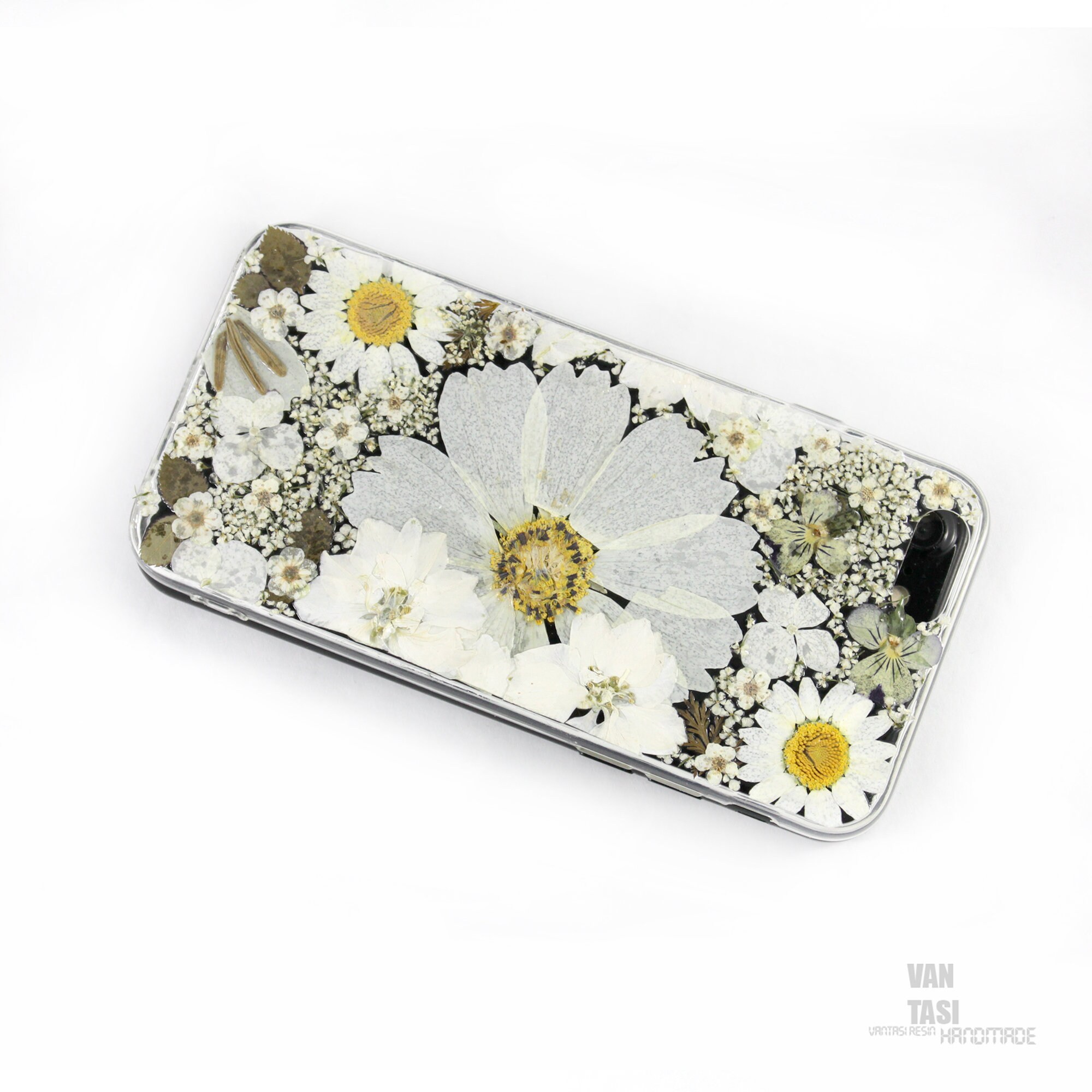 White Botanical Custom Pressed flower phone case cover Samsung | Etsy