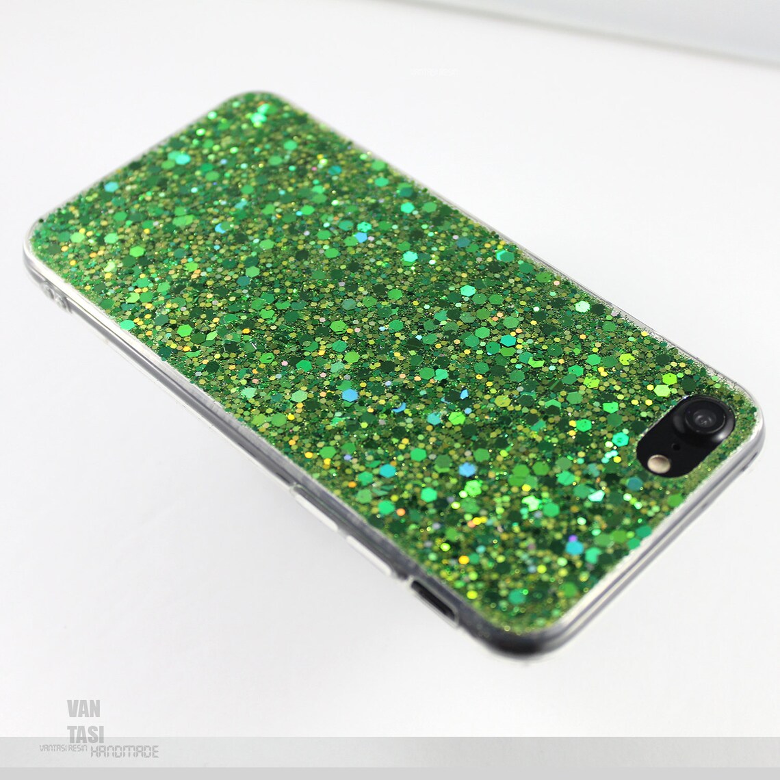 Green diamond sparkle glitter dust phone case cover skin for | Etsy